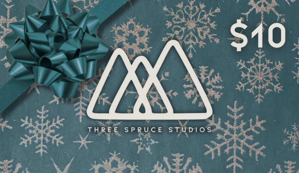 Blue Christmas Holiday Gift Card – threesprucestudios