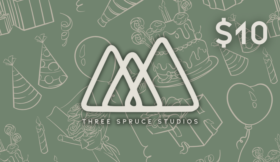 Green Birthday Party Gift Card – threesprucestudios